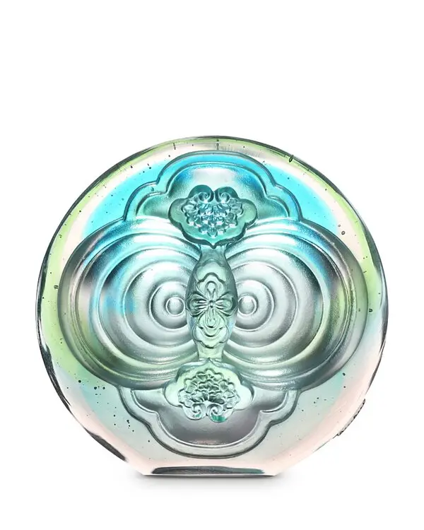 LIULI Paperweight Sculpture, May You Always Be Happy - Sky Blue