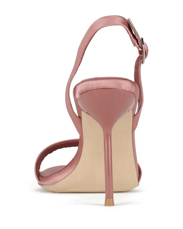 Jeffrey Campbell Go Getter Slingback Sandals - Rose Pink Satin