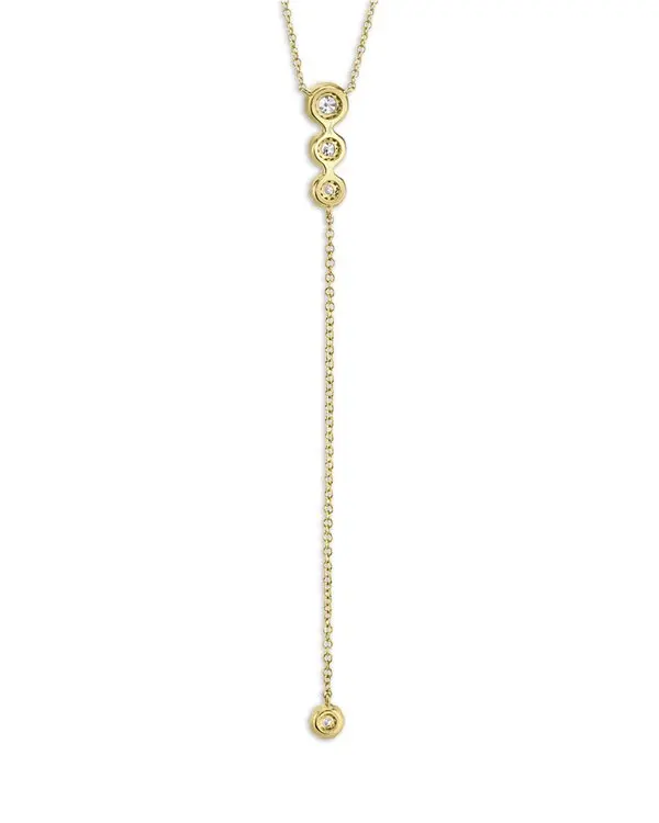 Moon Meadow 14k Yellow Diamond Lariat Necklace In Gold 51% Off