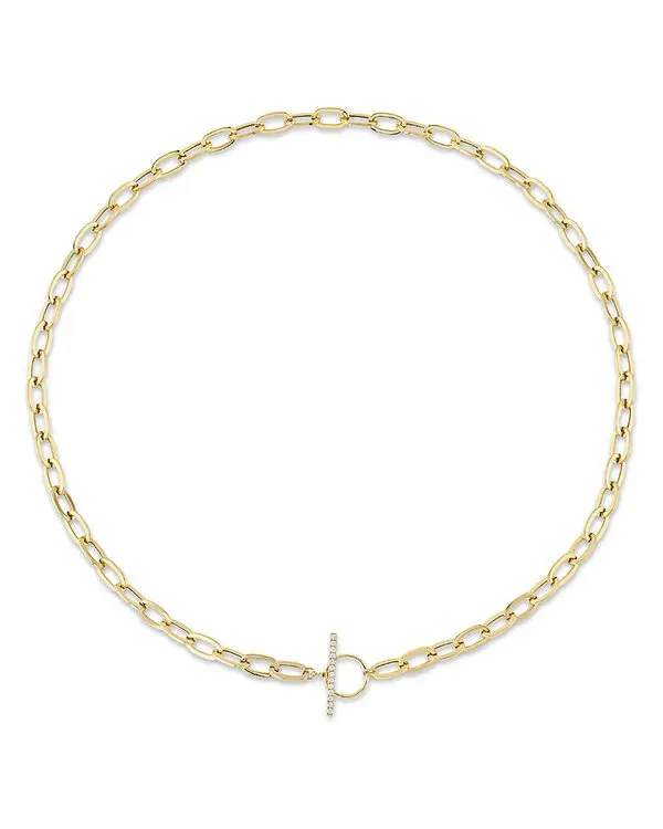SHY CREATION 14k Diamond Paperclip Link Necklace - Gold