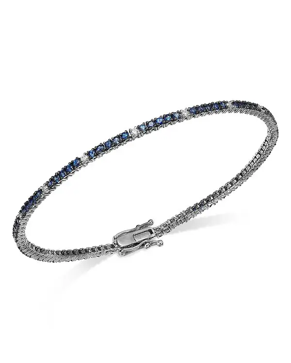 Bloomingdale'S Sapphire & Diamond Tennis Bracelet - Blue/white