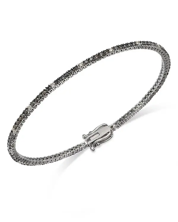 Bloomingdale'S Diamond Tennis Bracelet 1.50 Tcw In 14k White Gold - Black/white