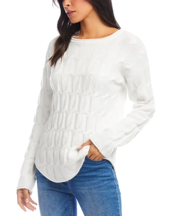 Karen Kane Cable Knit Shirttail Sweater