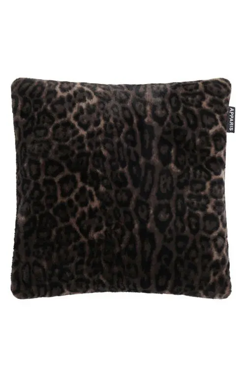 Apparis Brenn Faux Fur Accent Pillow - Dark Leopard