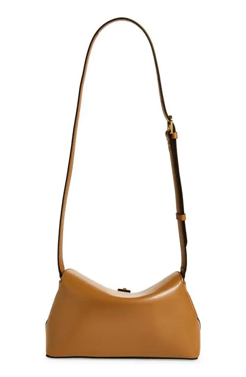 TOTEME Palmellata T-lock Leather Clutch Crossbody - Camel