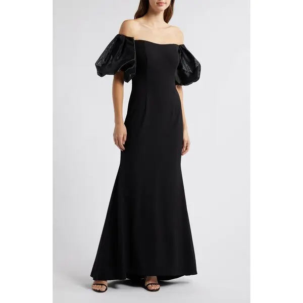 Eliza J Off-the-shoulder Puff Sleeve Gown