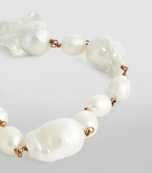 Jil Sander Pearl Grainy Necklace - Yellow | Editorialist