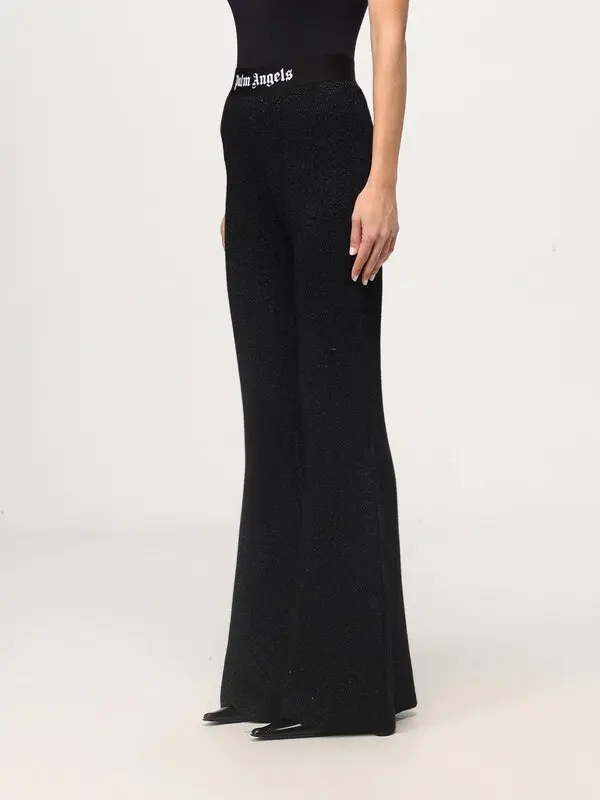 Palm Angels Glitter Flare Pants - Black