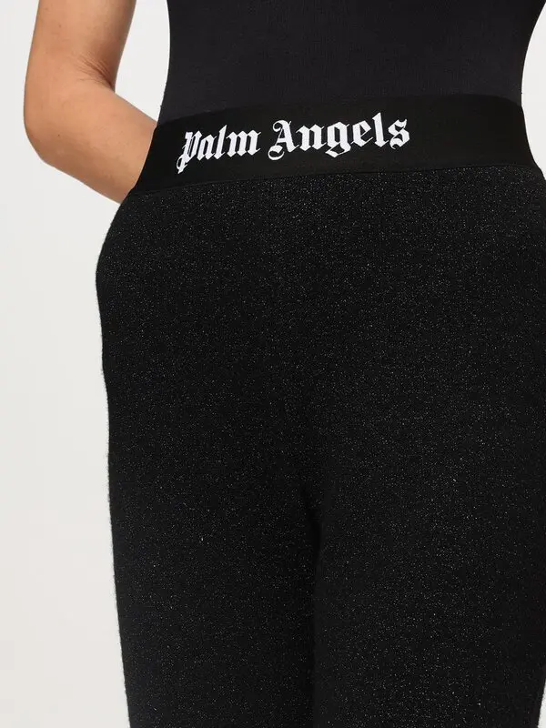 Palm Angels Glitter Flare Pants - Black