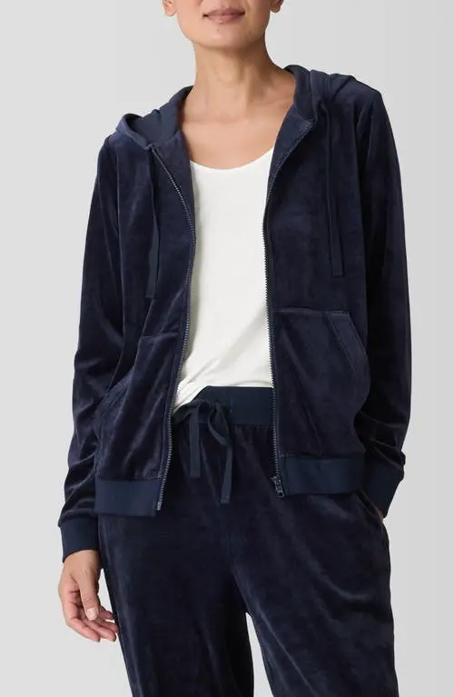 Eileen Fisher Velour Zip-up Hoodie