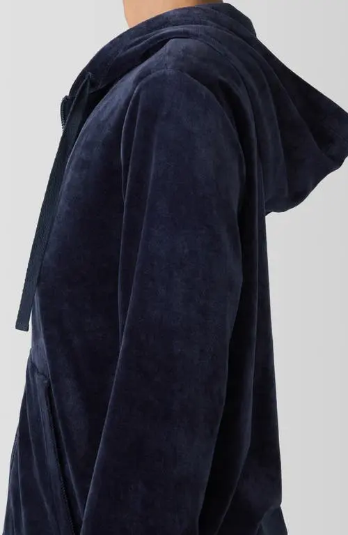 Eileen Fisher Velour Zip-up Hoodie