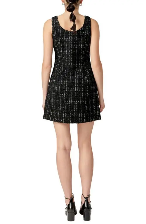 English Factory Metallic Tweed Mini Sheath Dress