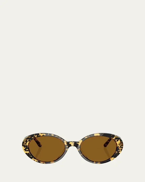Oliver Spencer Acetate Oval Sunglasses - Dark Tort