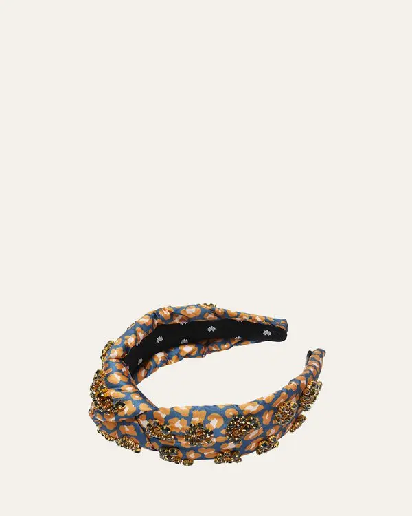 Lele Sadoughi Sequin Leopard knotted headband Lele Sadoughi Silk Leopard Knotted Headband | Shopbop main image 2