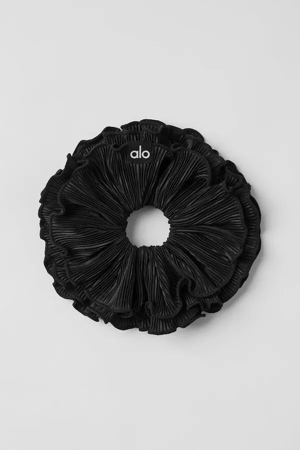 Alo Yoga Micro Plisse Oversize Scrunchie - Black