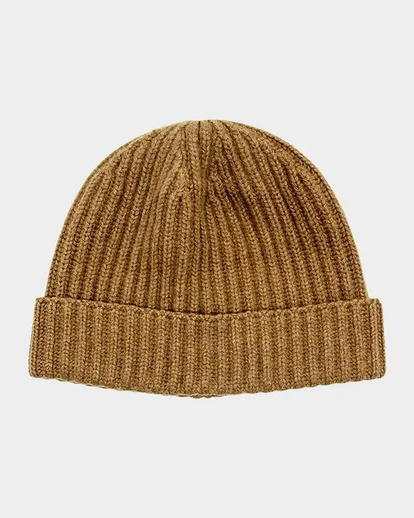 Bergdorf Goodman Apos;s Rib-knit Cashmere Beanie Hat - Haystack