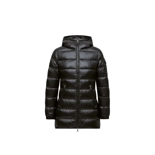 Moncler Glements Hooded Mid-length Down Jacket - Black