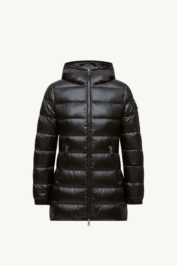 Moncler Glements Hooded Mid-length Down Jacket - Black