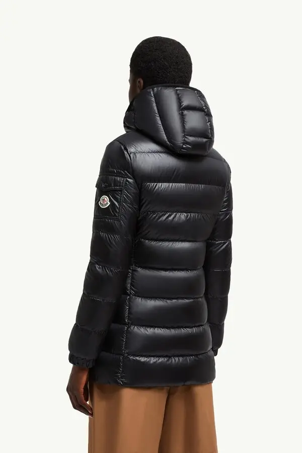Moncler Glements Hooded Mid-length Down Jacket - Black