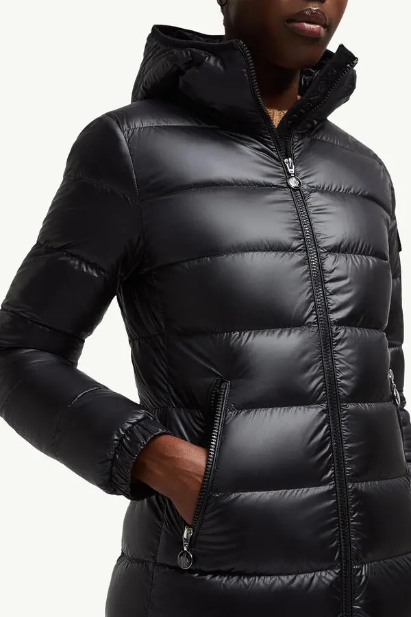 Moncler Glements Hooded Mid-length Down Jacket - Black