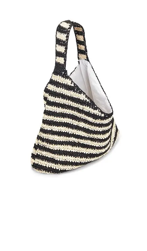 Seafolly Raffia Stripe Tote - Natural & Black