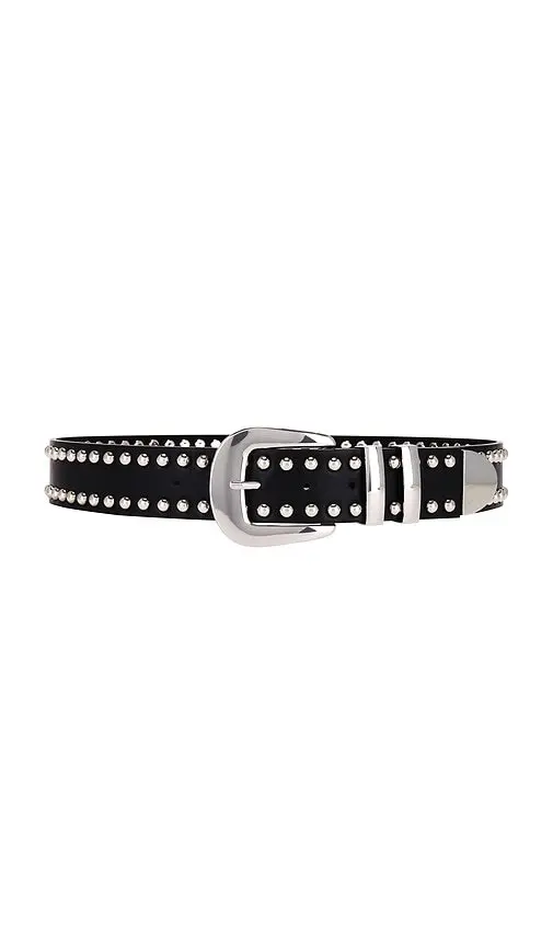 PETIT MOMENTS Double Barrel Studded Belt - Black & Silver