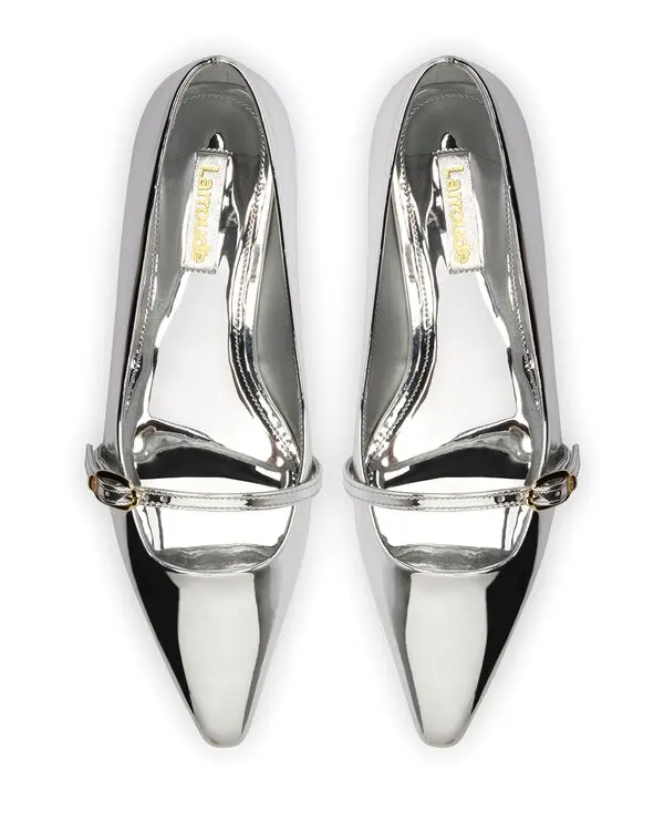 Larroude Irene Flats - Silver