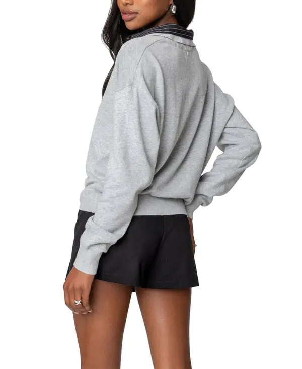 EDIKTED Rue Double Collared Sweater
