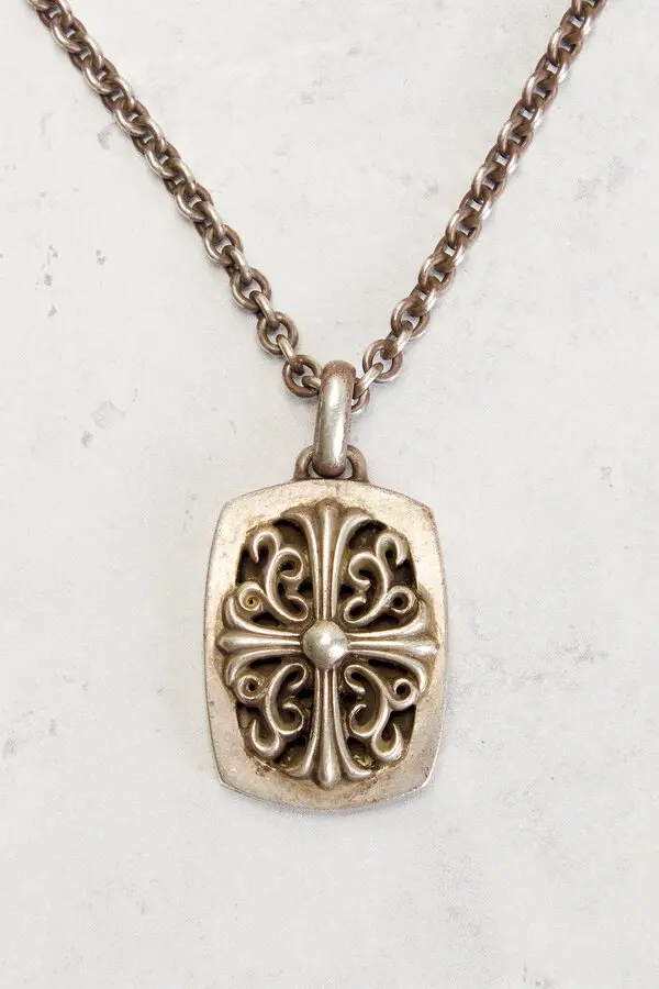 Chrome Hearts Keeper Pendant Chain Necklace In Metallic - Silver