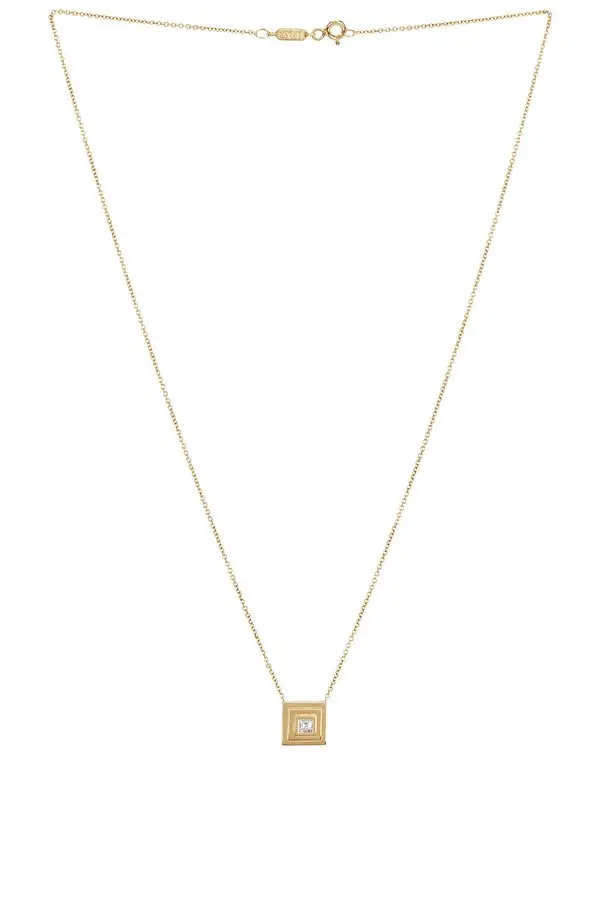 AZLEE Carre Diamond Staircase Necklace - 18k Yellow Gold & Diamond