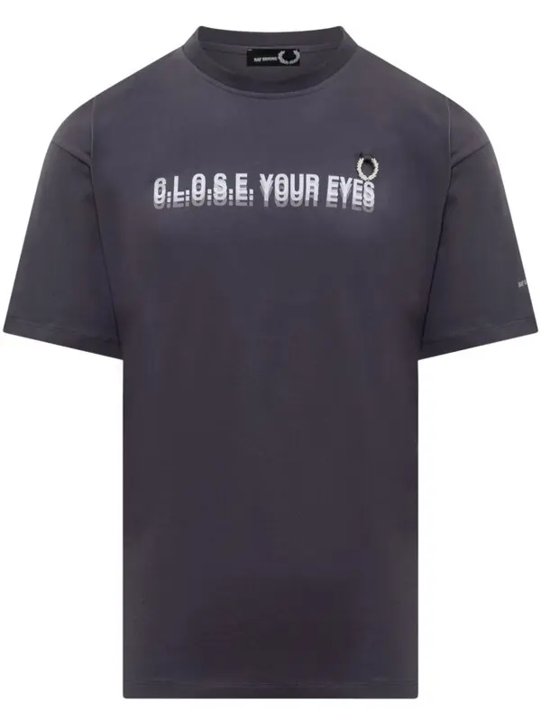 RAF SIMONS X FRED PERRY Slogan-print T-shirt