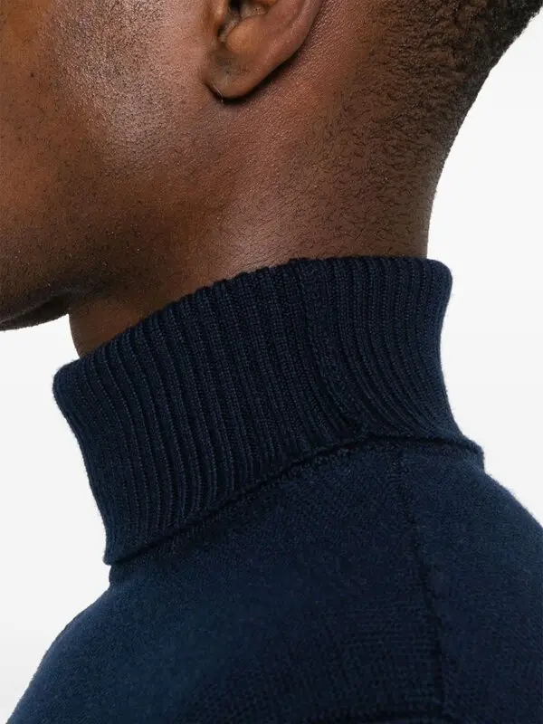 BALLANTYNE Turtleneck Wool Sweater - Blue
