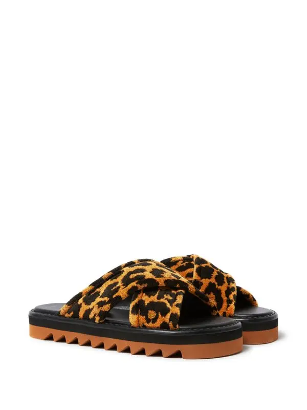 Stella McCartney Leopard-print Slides - Black