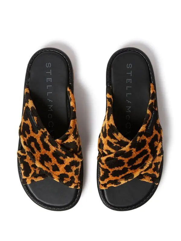 Stella McCartney Leopard-print Slides - Black