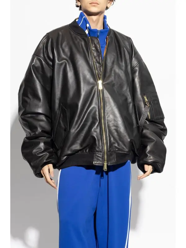 Vetements Leather Bomber Jacket