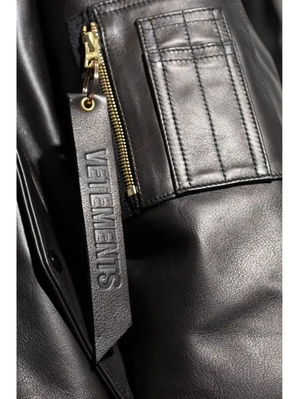 Vetements Leather Bomber Jacket