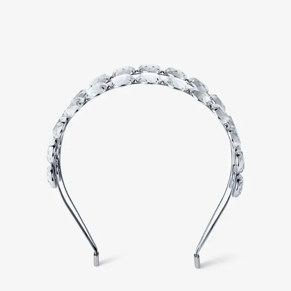 JIMMY CHOO Double Row Crystal Headband - Silver/silver