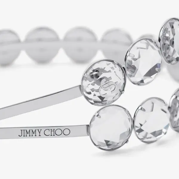 JIMMY CHOO Double Row Crystal Headband - Silver/silver