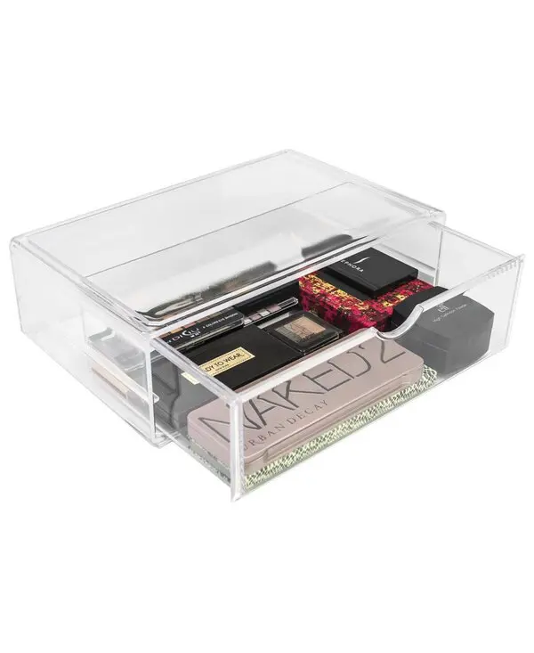 SORBUS 1 Large Stackable Acrylic Drawers - Clear
