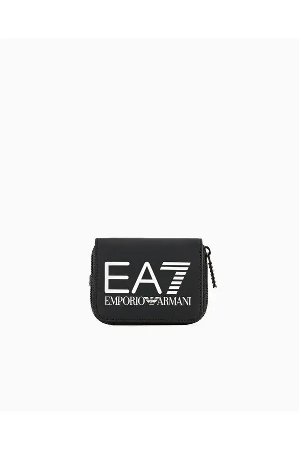 Emporio Armani Wallet With Oversized Logo - Black