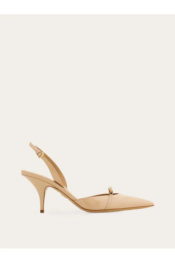 FERRAGAMO Mini Bow Slingback - Natural