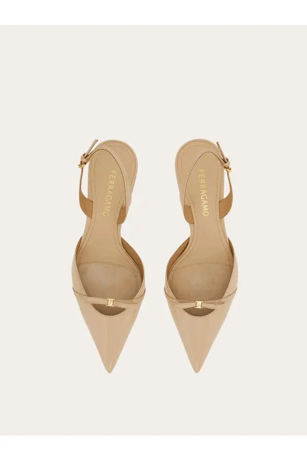 FERRAGAMO Mini Bow Slingback - Natural