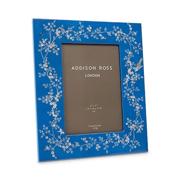 ADDISON ROSS Chinoiserie Blossom Photo Frame, 5 X 7 - Blue