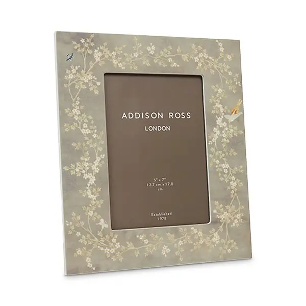 ADDISON ROSS Chinoiserie Blossom Photo Frame, 5 X 7 - Grey