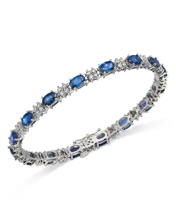 Bloomingdale'S Sapphire And Diamond Tennis Bracelet - Blue/white