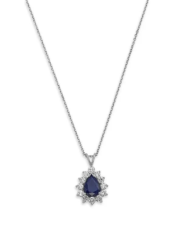 Bloomingdale'S Sapphire And Diamond Pendant Necklace - Blue/white