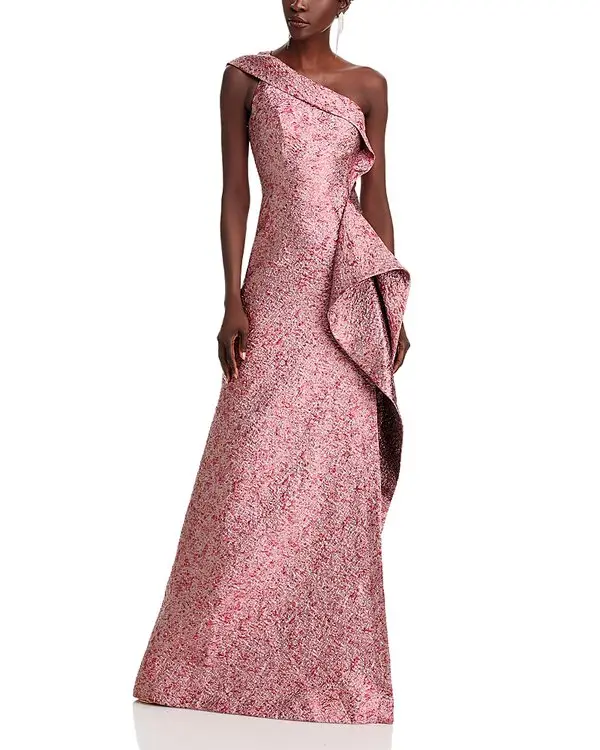 Rickie Freeman For Teri Jon Jacquard Gown - Red Multi