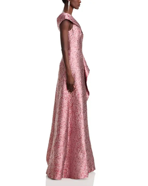 Rickie Freeman For Teri Jon Jacquard Gown - Red Multi