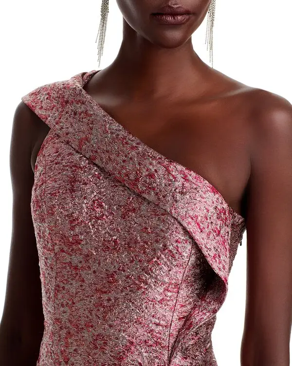 Rickie Freeman For Teri Jon Jacquard Gown - Red Multi