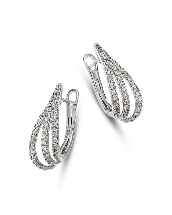 Bloomingdale'S Diamond Pave Triple Twist Hoop Earrings - White
